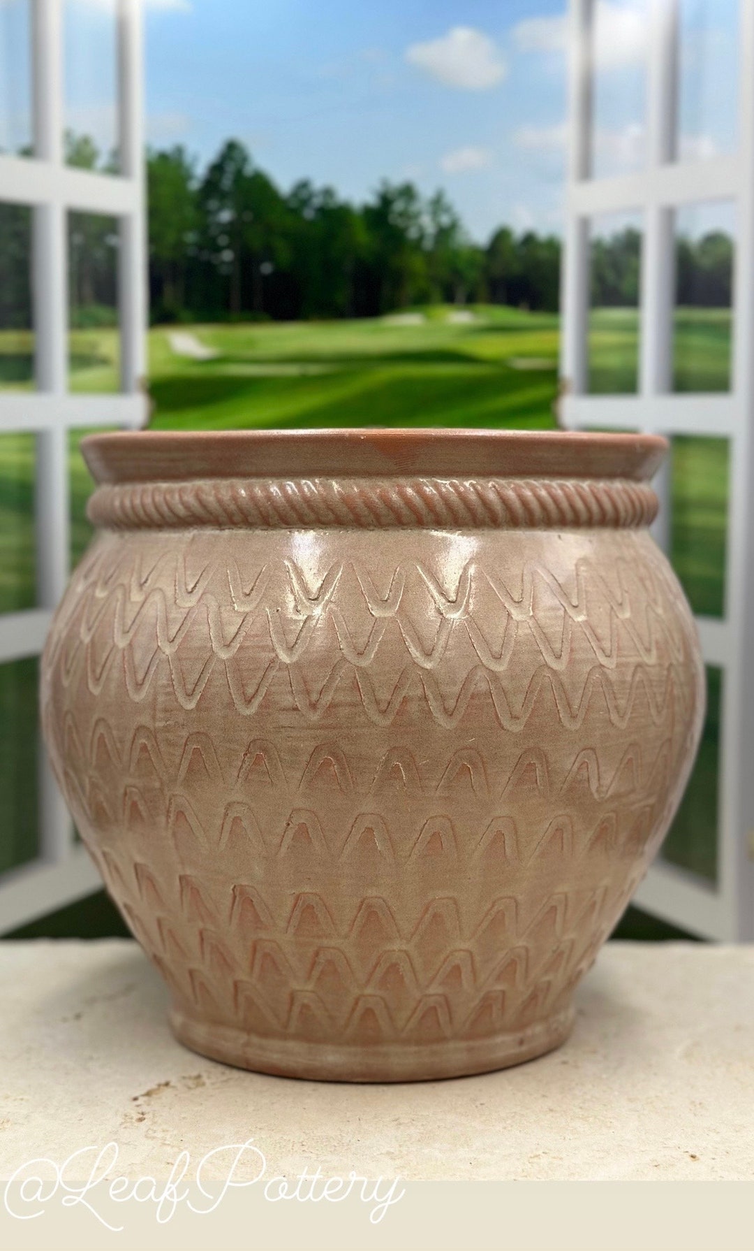 Seville Tan Ceramic Planter Pot With Drainage Hole/ Planters and Pots ...
