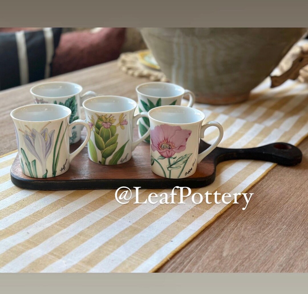 Set of 5 Vintage Horchow Collection Botanical Herb and Seed Porcelain ...