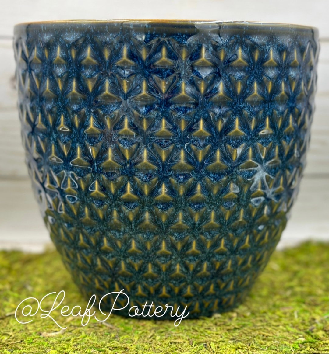 Ciyaen (LG) Blue/ Yellow Ceramic planter pot/ Planters and Pots/indoor ...
