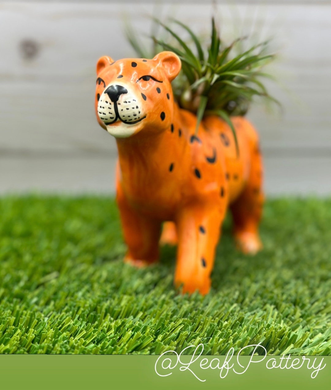 Orange Cheetah Ceramic Planter Pot/planters and Pots/gift for Her/gift ...