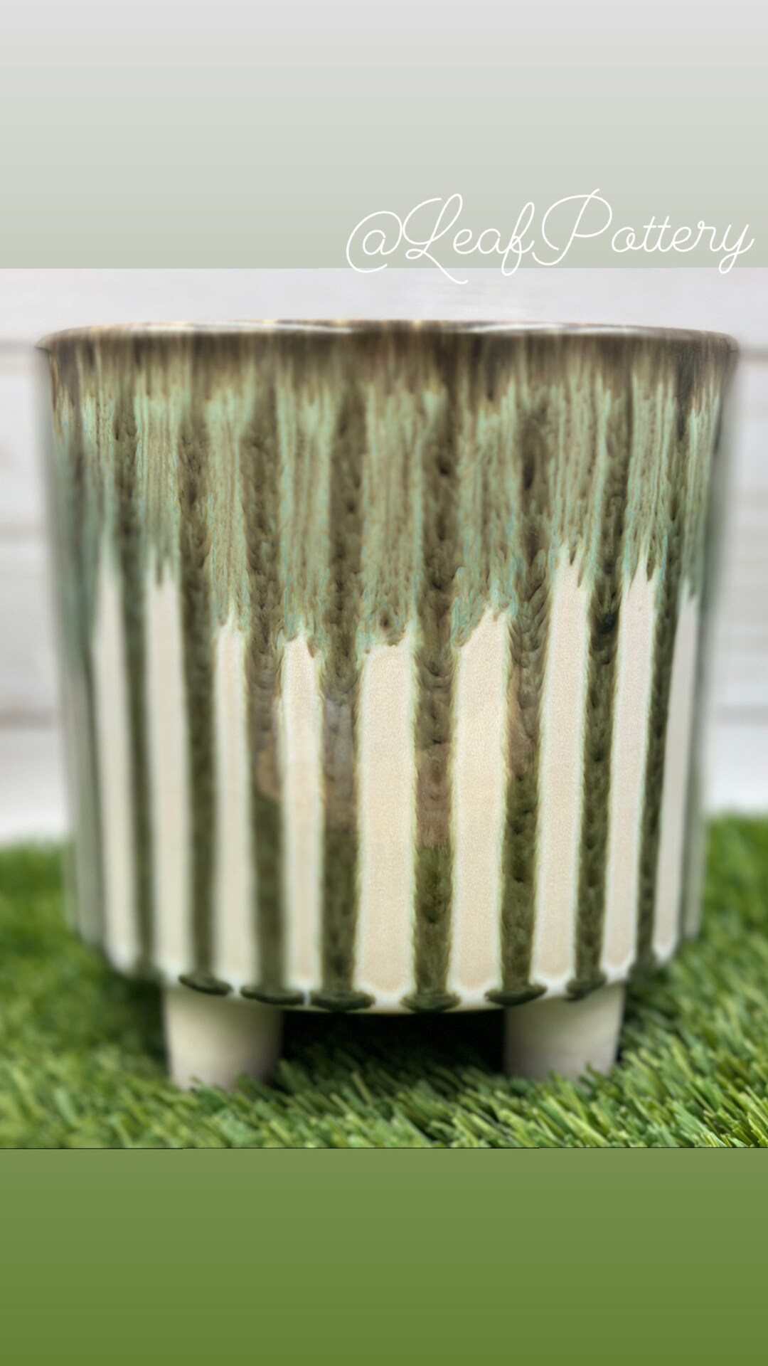 Melted Green Ceramic Planter Pot With Legs/gift for Him/gift for Her ...