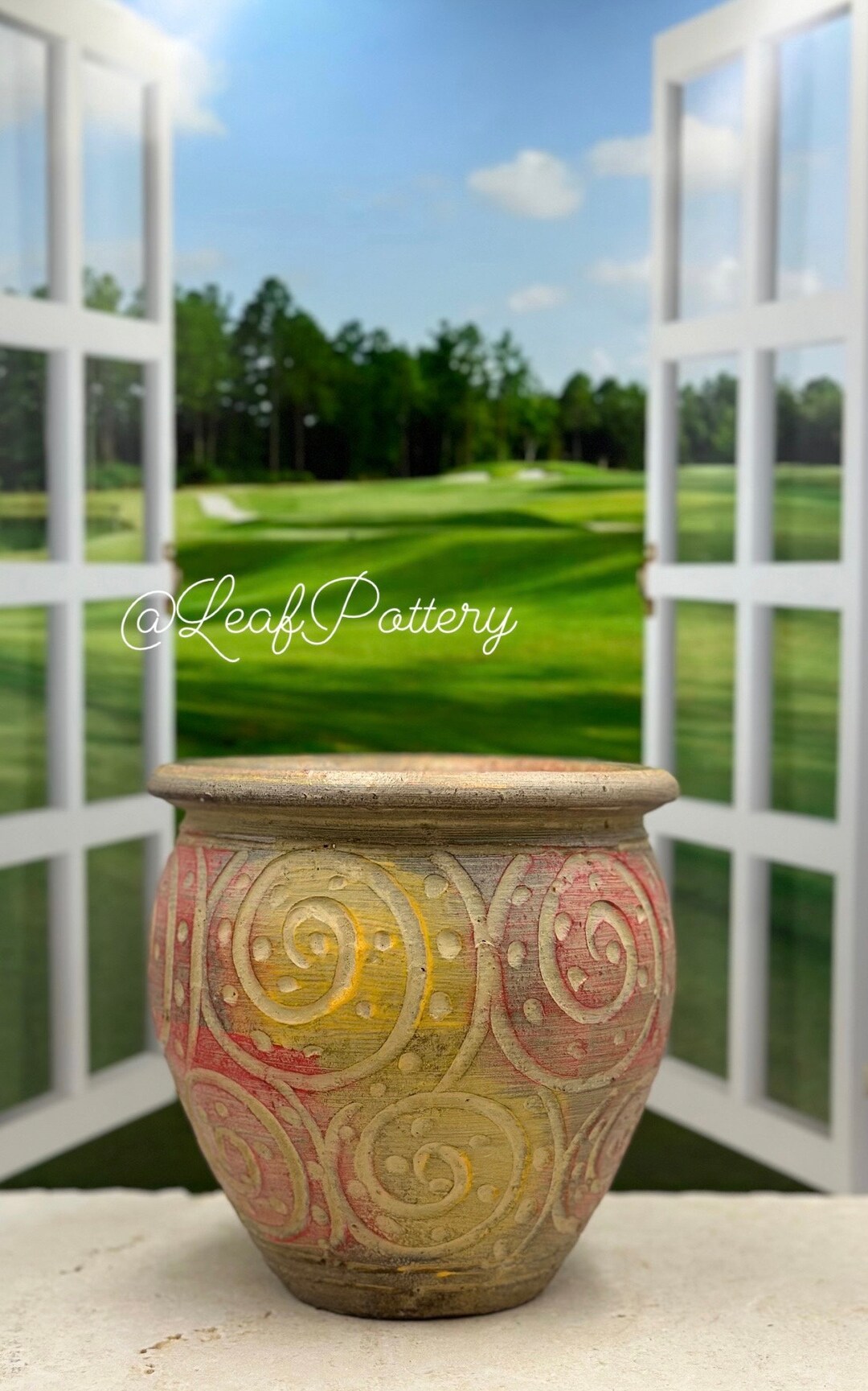 Taino Red/yellow Clay Planter Pot/ Planters and Pots/ Birthday Gift ...