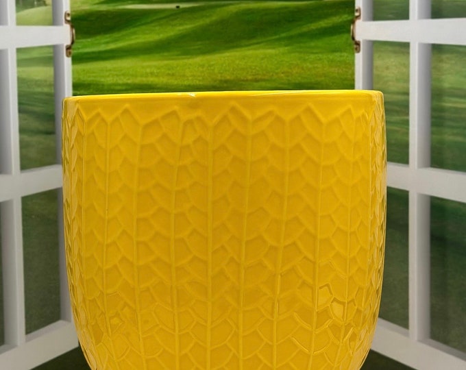 Yellow Sache (LG) Ceramic Planter Pot With Saucer Attached/ Planters ...
