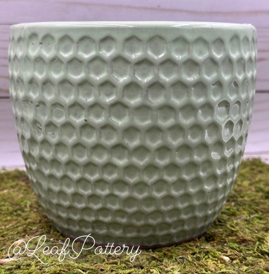 Green Honey Comb Ceramicplanter Pot/planters and Pots/birthday Gift ...