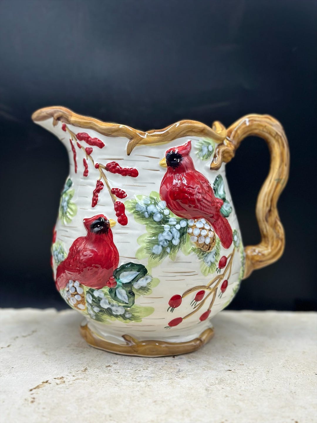 Rare Vintage OLD WORLD CHRISTMAS Tree Cardinal Bird Pitcher/vintage ...