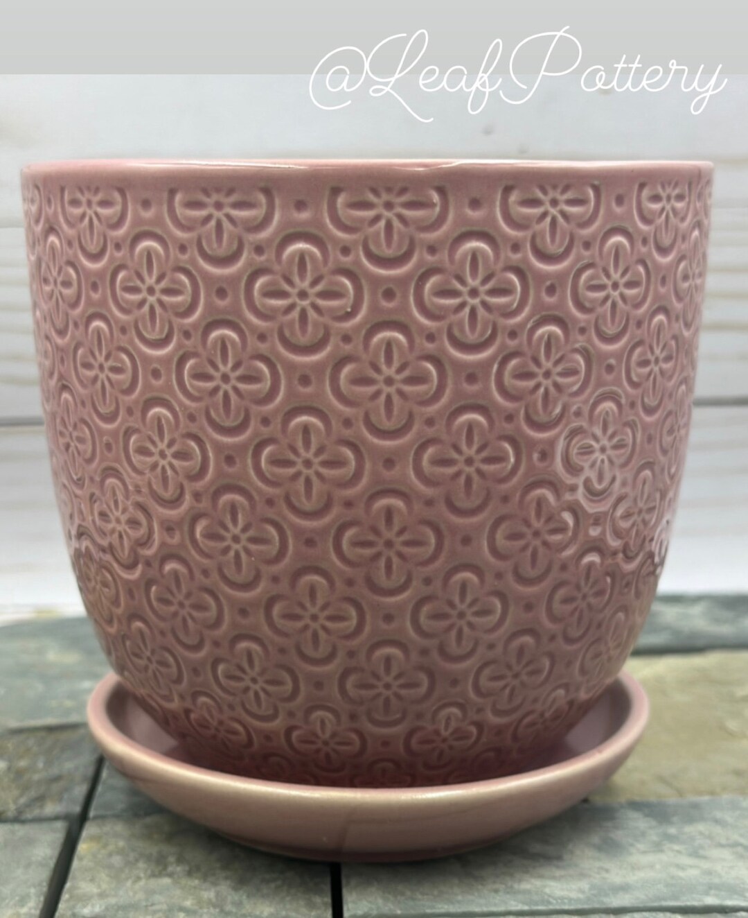 Carnation SM Ceramic Planter Pot With Saucer Attached/ Planters and ...