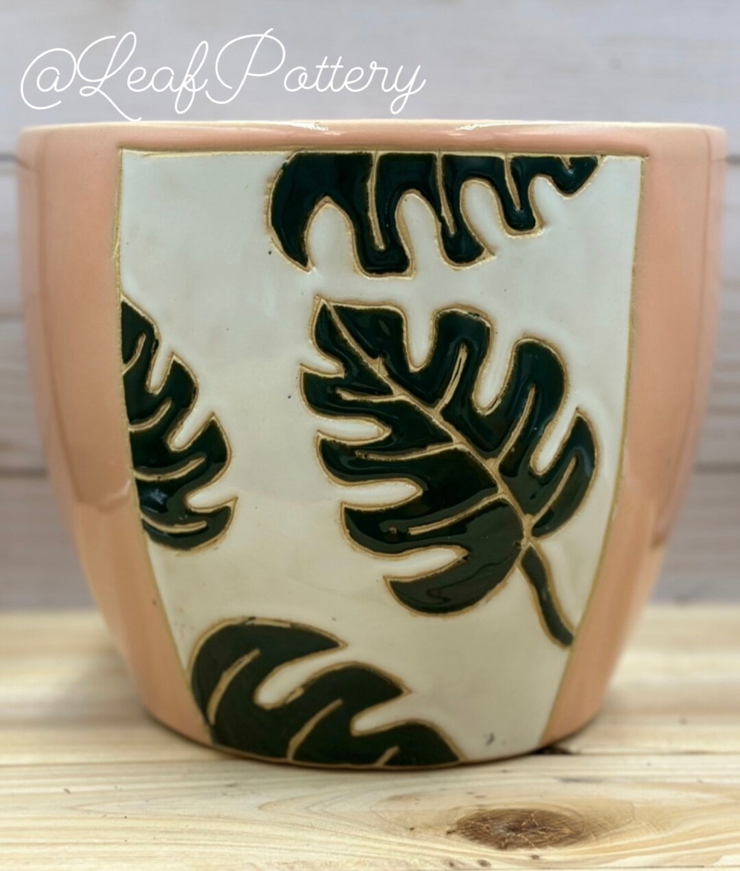 Monstera (LG) Pink Ceramic planter pot/ Planters and Pots/ Birthday ...