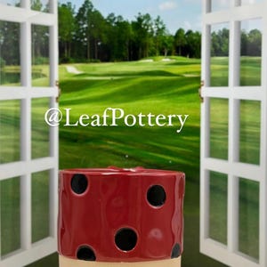 Ladybug Ceramic Barrel Planter With Attached Saucer - 6" Red and Beige ...