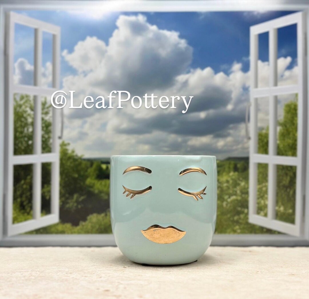 Blue Rose (SM) Ceramic Planter Pot / Planters and Pots/ Gift for Him ...