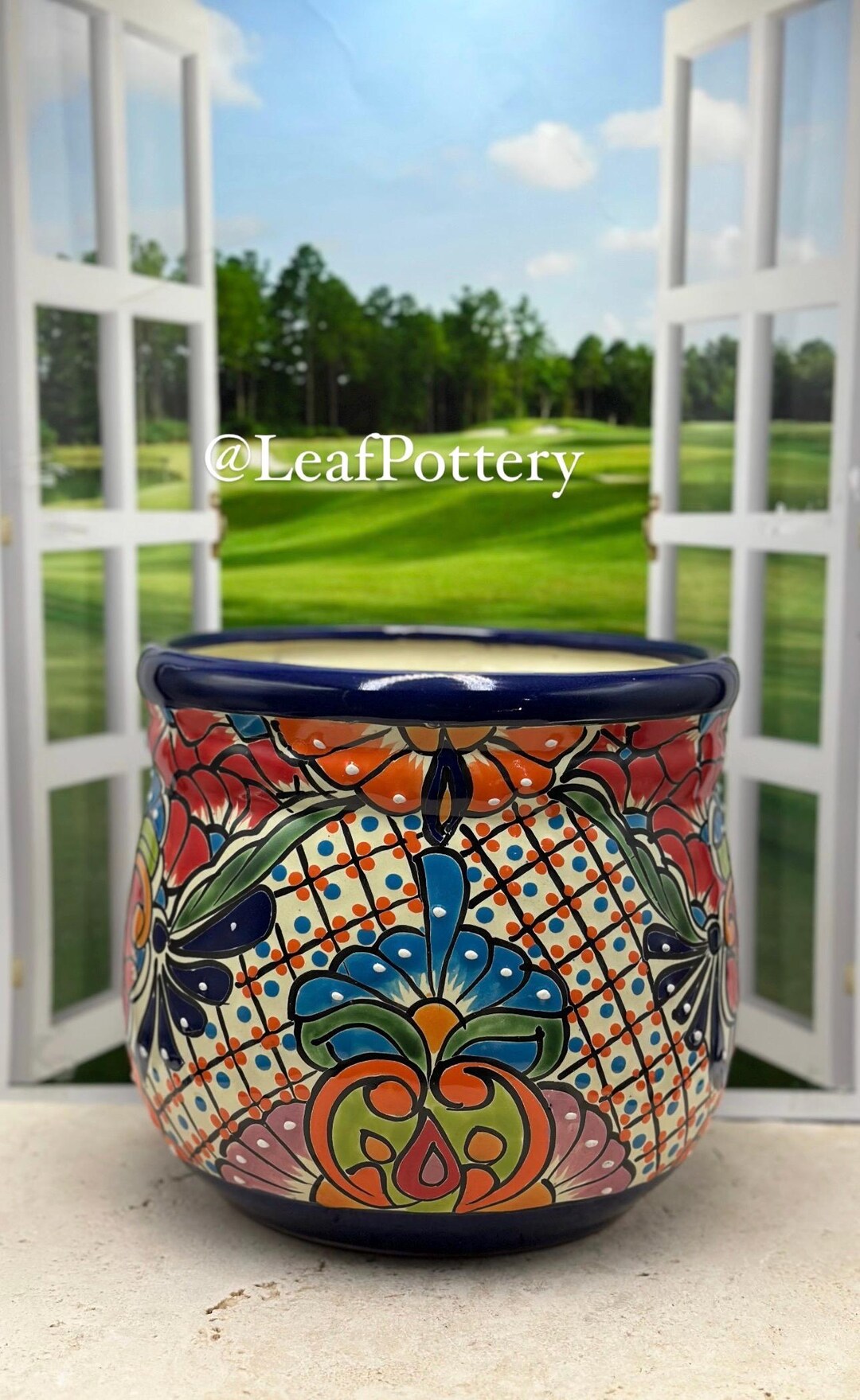 Angelic Talavera Handmade Multi Colored Ceramic With Drainage Hole ...