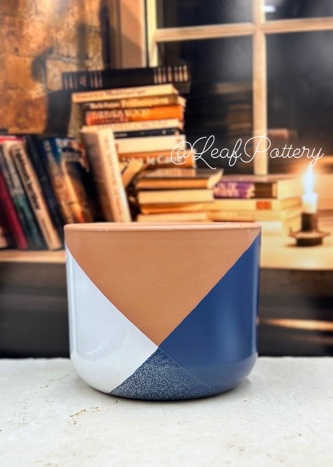 Reyes Blue/white Clay Planter Pot/planters and Pots/birthday Gift/gift ...