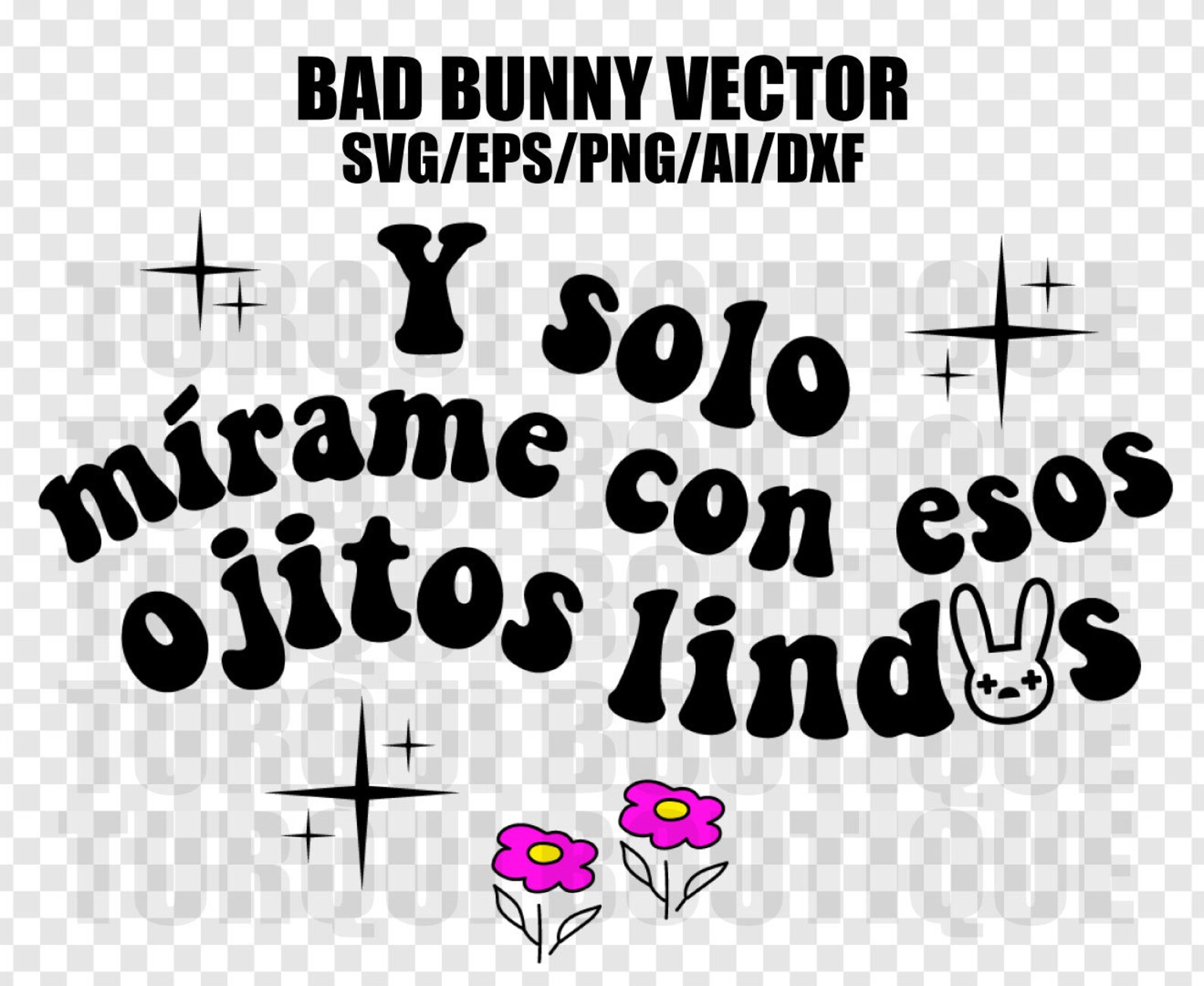 Ojitos Lindos Bad Bunny Vector SVG/PNG/AI Vector Digital File - Etsy España