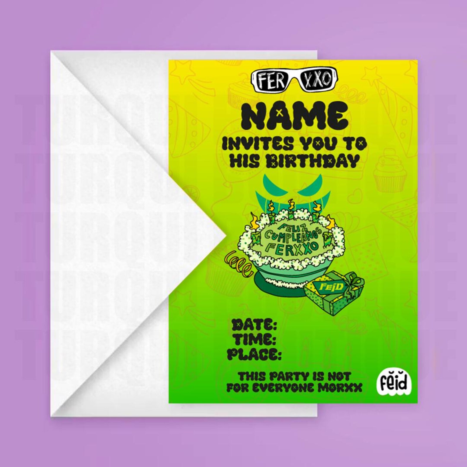 Printable Birthday Card, Feid FERXXO Mor, Digital Download, Celebration ...