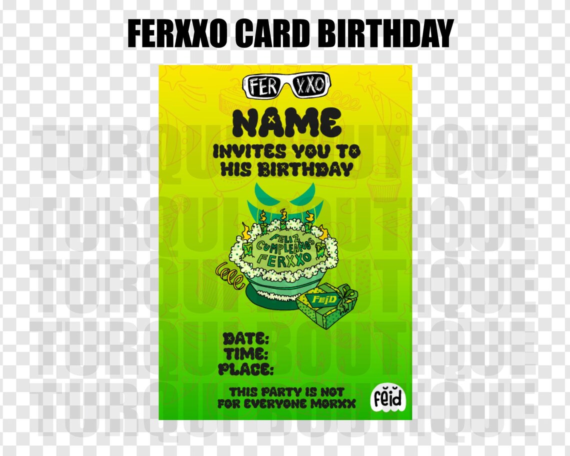 Printable Birthday Card, Feid FERXXO Mor, Digital Download, Celebration ...