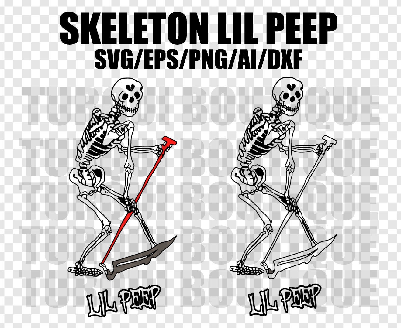 Lil Peep Skeleton Vector SVG/PNG/AI, Print T-shirt, Vector Digital File ...