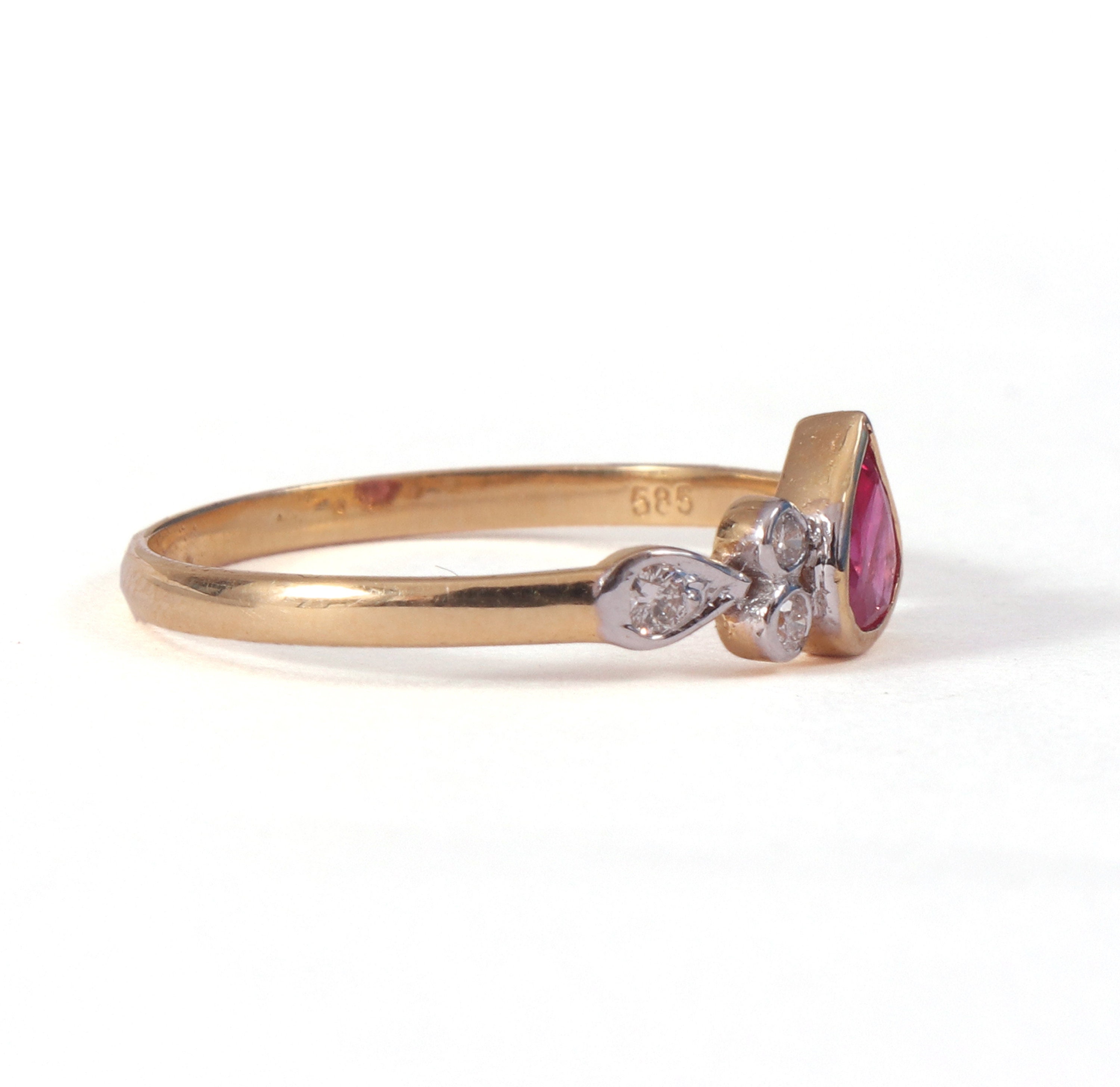 Natural Ruby Solitaire Ring, July Birthstone Gemstone Ring, Pear Ruby ...