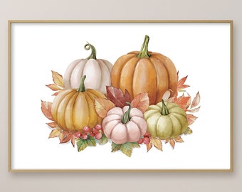 Set of 3 Fall Prints Wall Art Fall Decor Watercolor Autumn Decoration ...