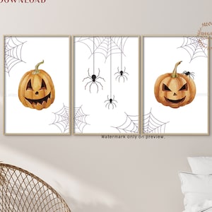 Halloween Printable Wall Art, Halloween Decor Print, Set of 3 Kids ...
