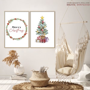 Holiday Wall Art, Christmas Printables, Christmas Decor, Boho Christmas ...