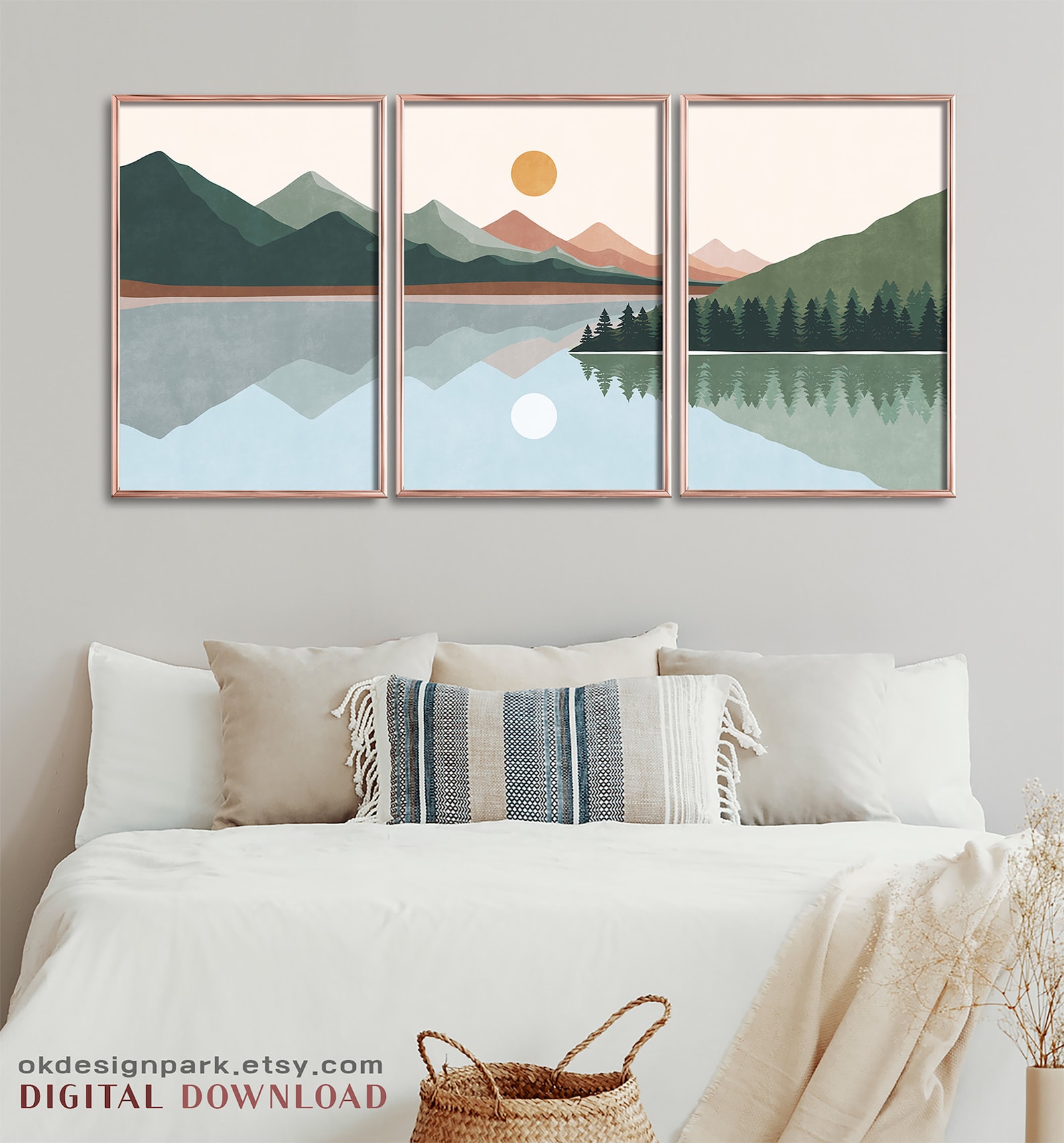 Boho Wall Decor, Boho Home Decor, Set of 3 Prints, Printable Wall Art ...
