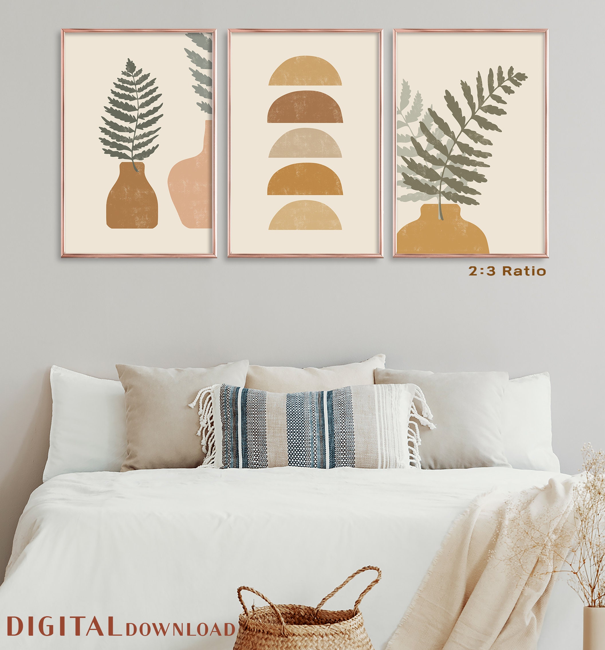 Abstract Plant Art Terracotta Pot Wall Art Clay Pottery | Etsy