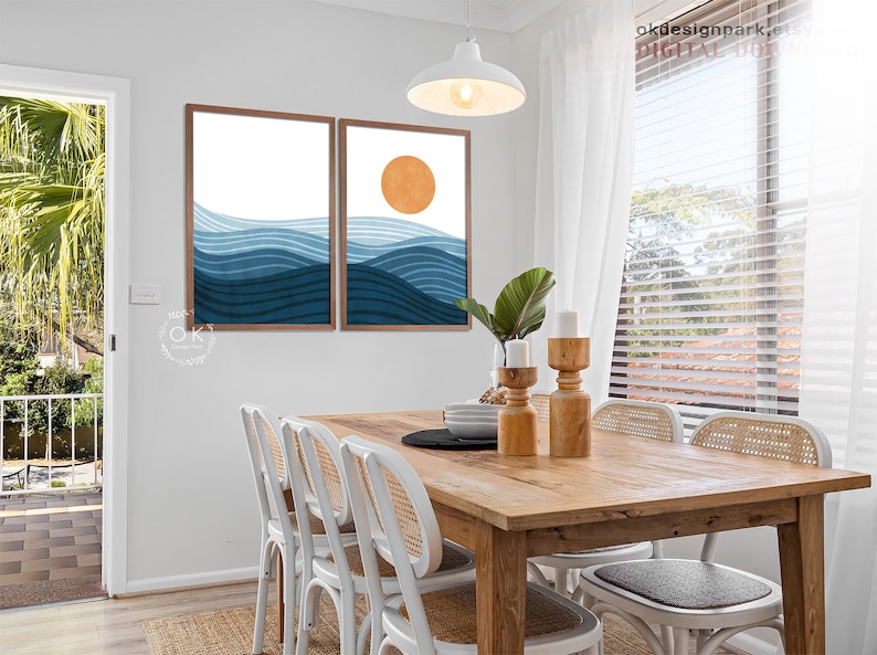 Boho Beach Print Ocean Waves Print Ocean Wall Art Modern - Etsy