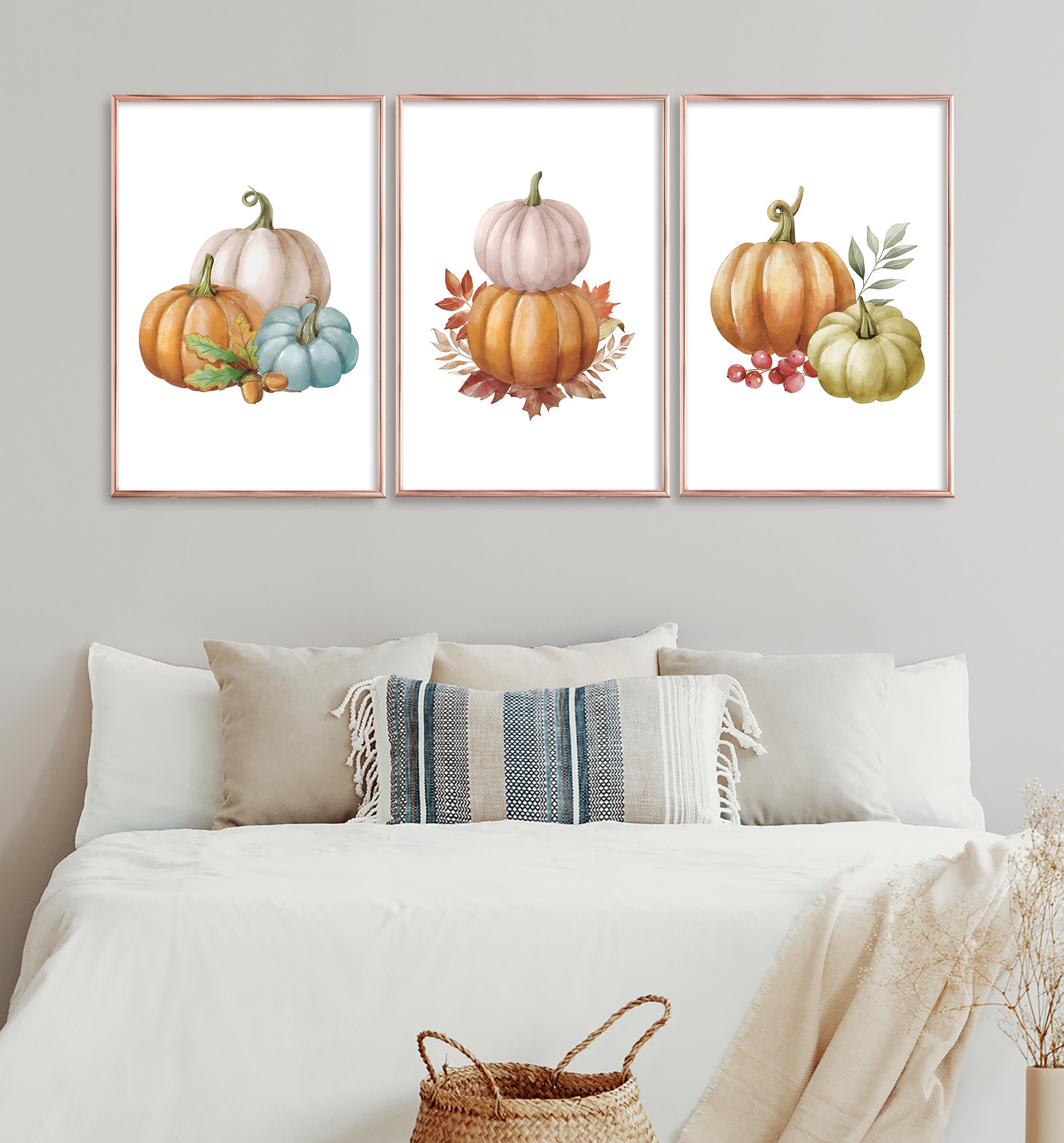 Fall Thanksgiving Decor, Watercolor Pumpkin Print, Fall Printable, Fall ...