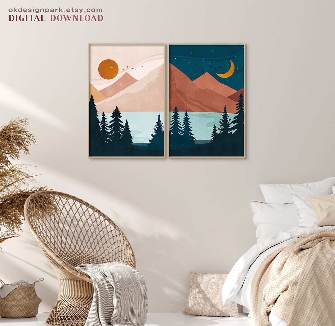 Printable Wall Art Bedroom Wall Decor Set of 2 Prints - Etsy