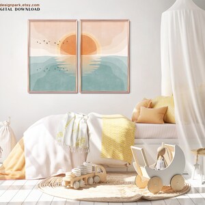 Ocean Waves Print Boho Beach Print Ocean Wall Art Modern - Etsy