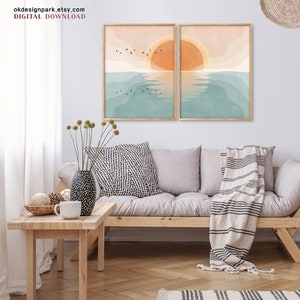 Ocean Waves Print Boho Beach Print Ocean Wall Art Modern - Etsy