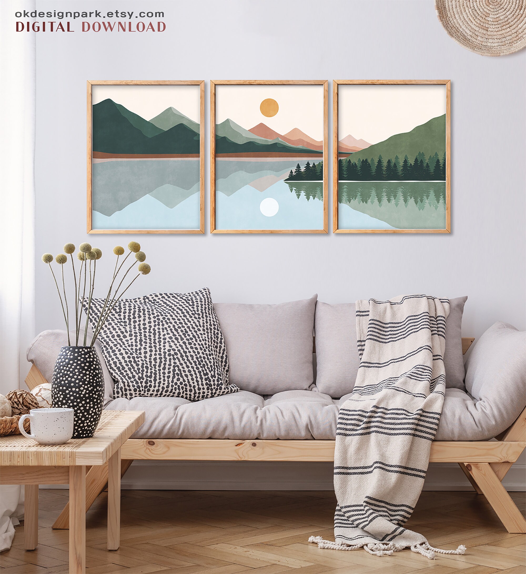 Boho Wall Decor Boho Home Decor Set of 3 Prints Printable | Etsy