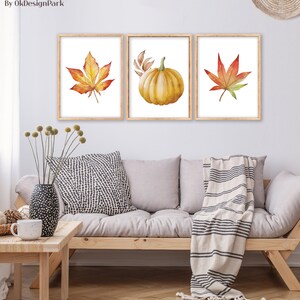 Fall Thanksgiving Decor, Watercolor Pumpkin Print, Fall Printable, Fall ...