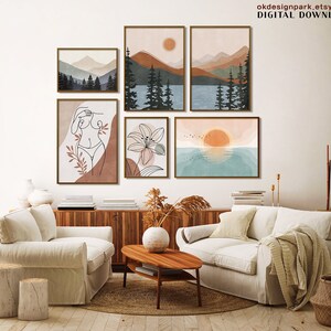 Abstract Poster Set, Gallery Wall Set, Minimalist Art, Prints Set of 6 ...