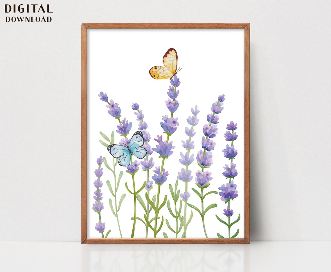 Watercolor Lavender Print Set of 3 Prints Boho Poster - Etsy
