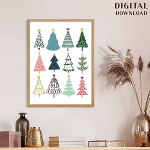 Christmas Wall Decor, Holiday Wall Art, Christmas Tree Art Print ...