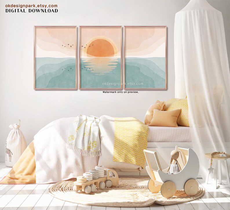 Ocean Waves Print Boho Beach Print Ocean Wall Art Modern - Etsy