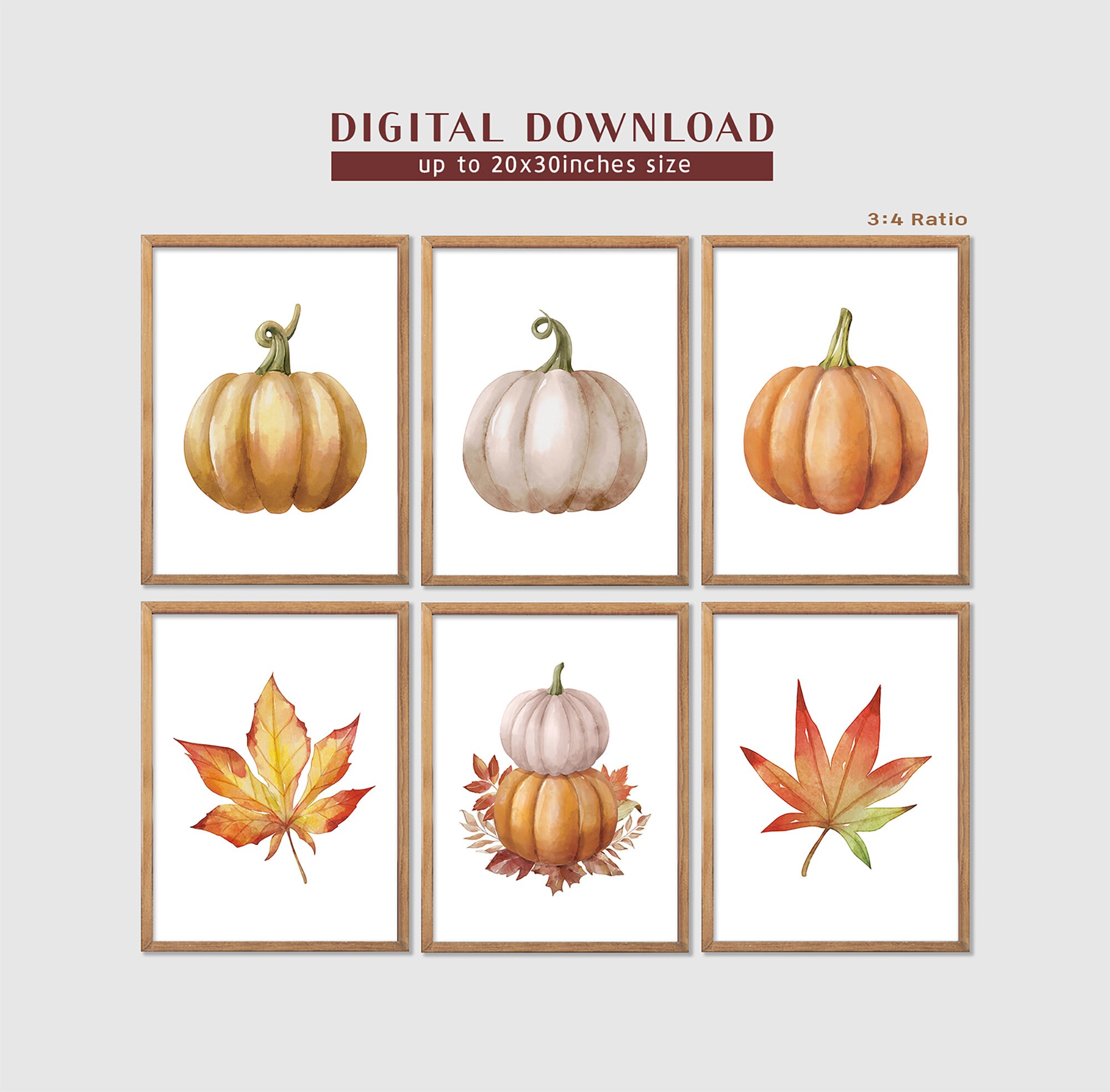 Fall Wall Decor Fall Prints Set of 6 Fall Home Decor - Etsy