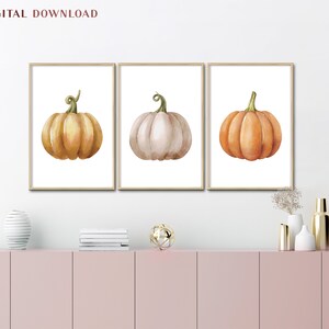 Fall Prints, Watercolor Pumpkin Print, Printable Fall Wall Art, Fall ...