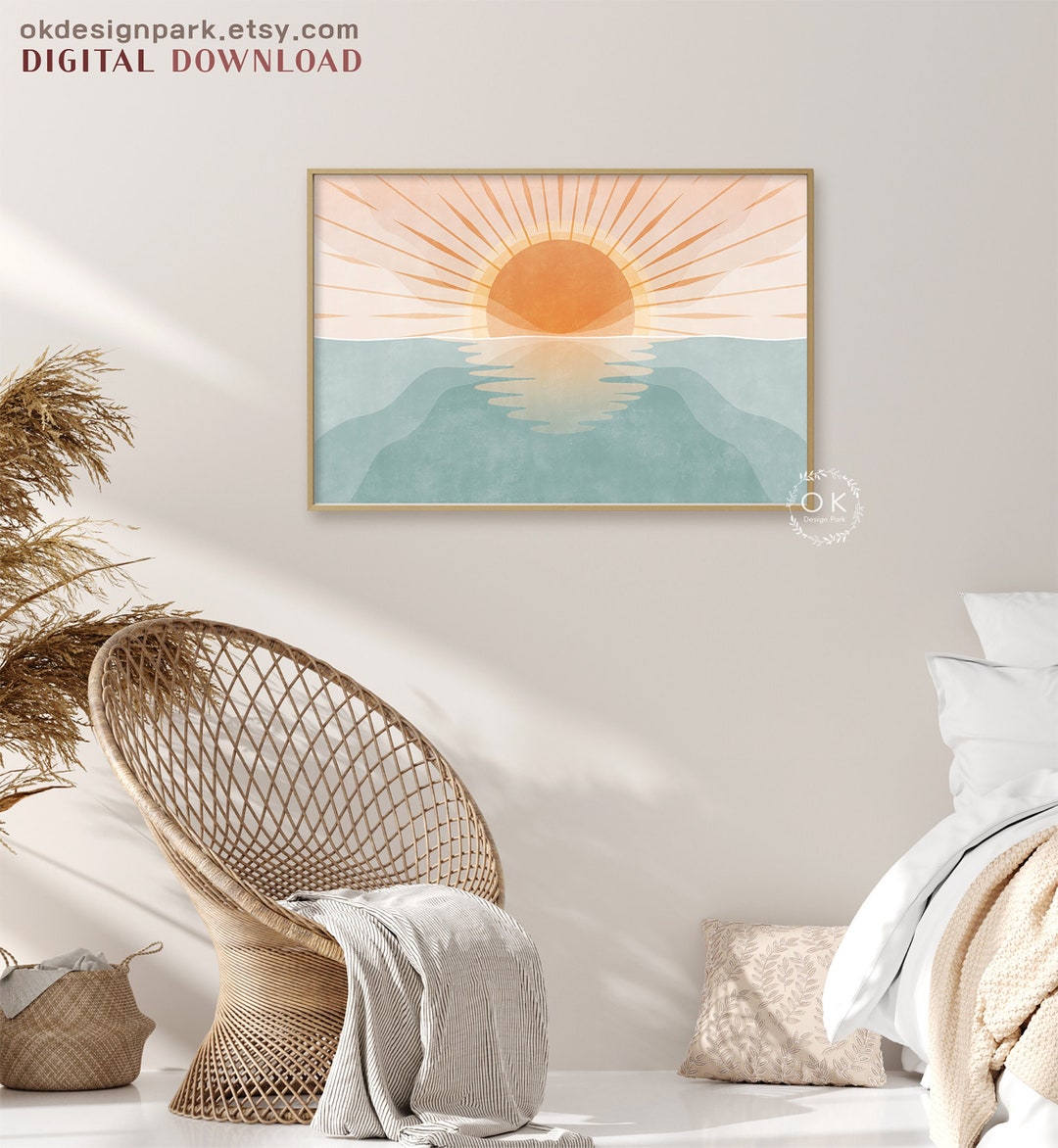 Ocean Wall Art, Modern Ocean Prints, Ocean Waves Print, Boho Beach ...