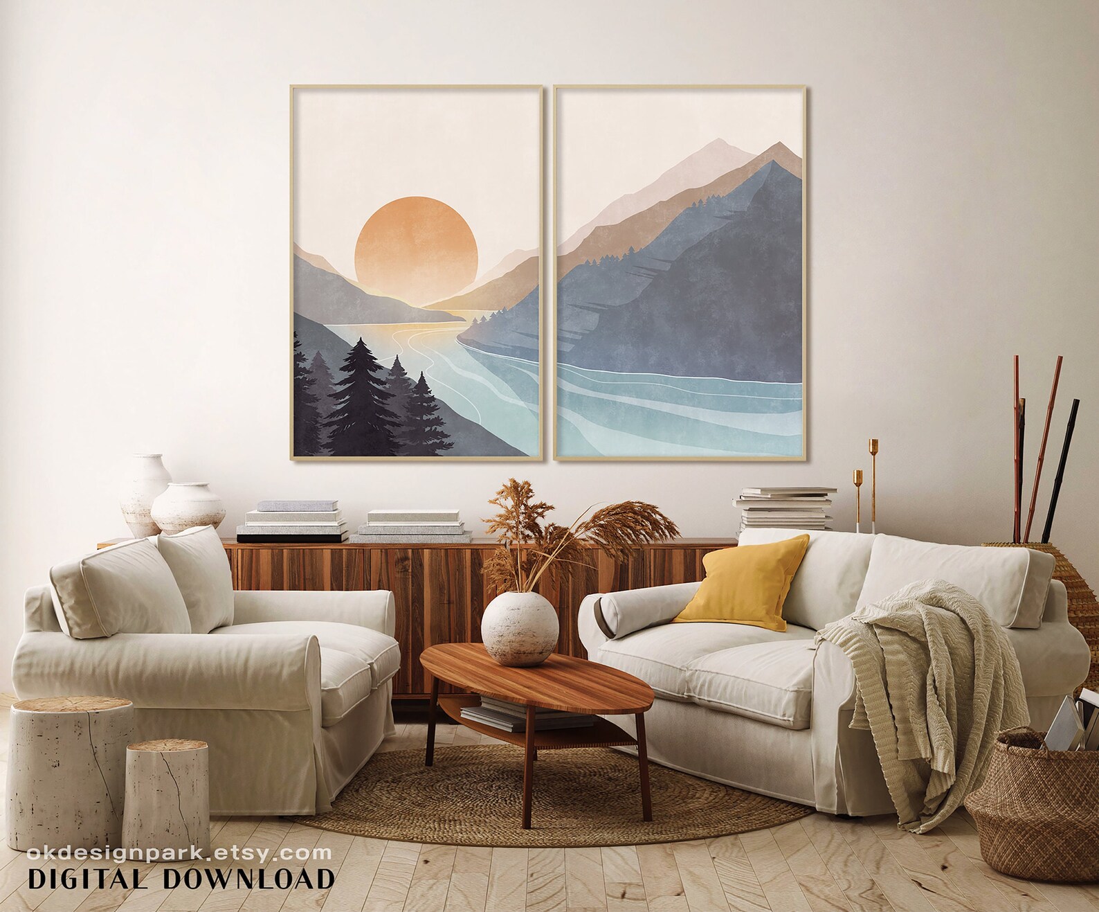 Sun and Mountain Wall Art Sunset Poster Masculine Wall Art - Etsy