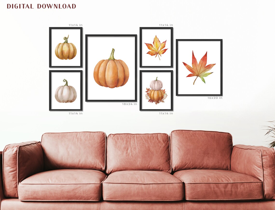 Fall Wall Decor Fall Prints Set of 6 Fall Home Decor - Etsy