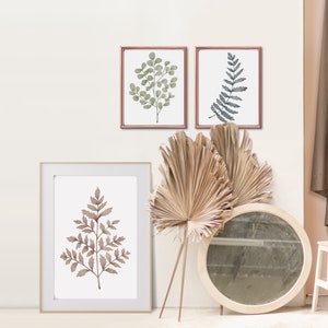 Watercolor Neutral Botanical Wall Art, Abstract Botanical Print Set of ...