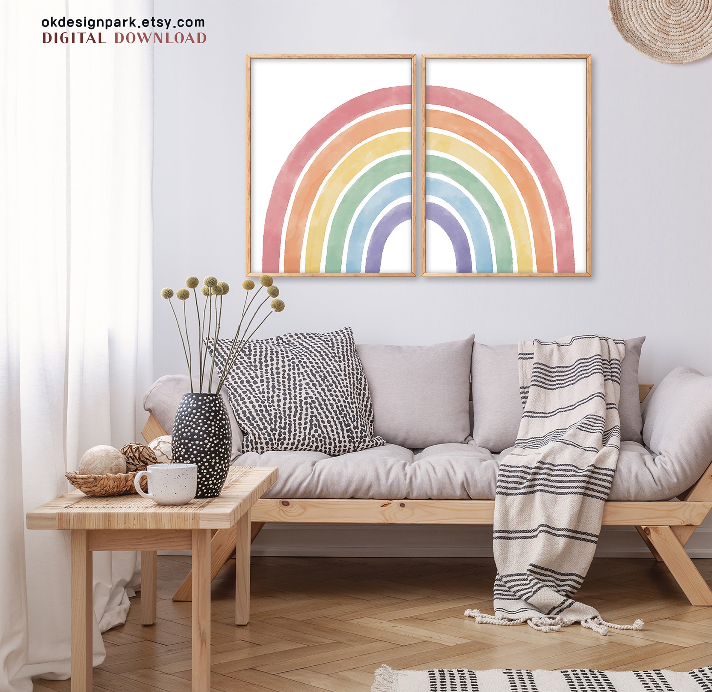 Pastel Rainbow Decor Rainbow Wall Art Rainbow Wall Decor | Etsy