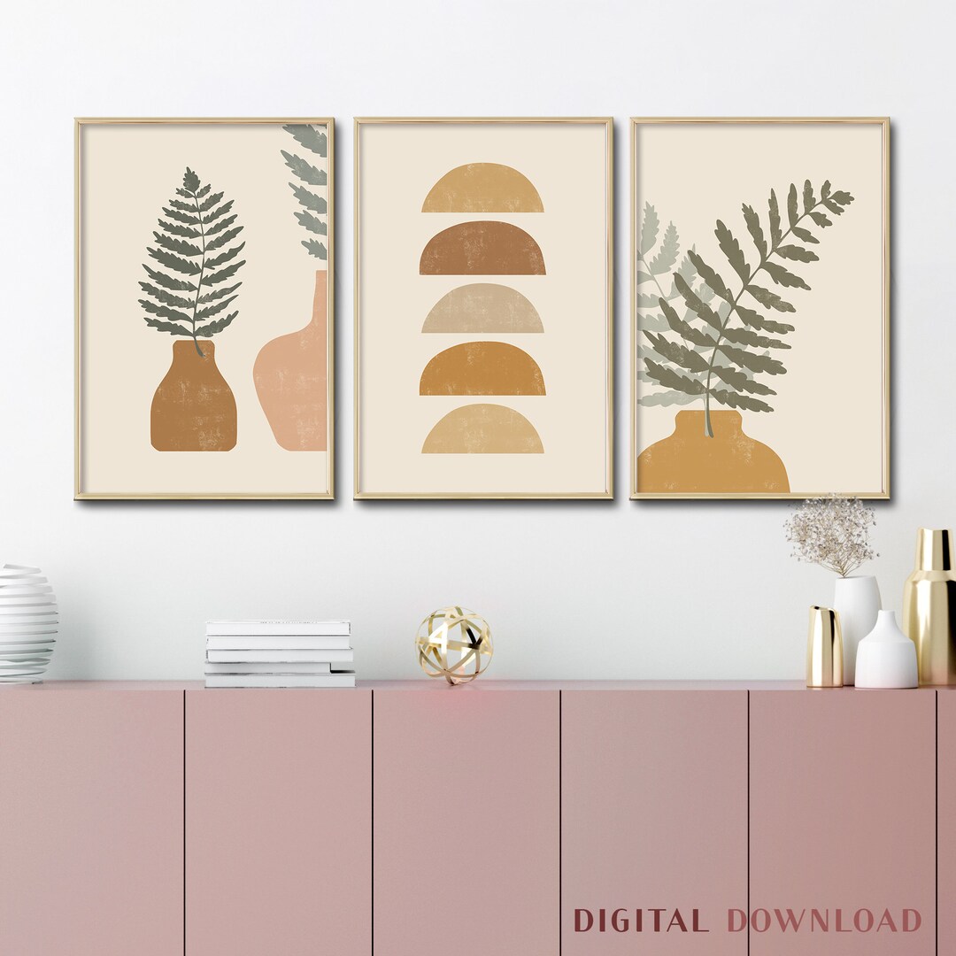 Abstract Plant Art, Terracotta Pot Wall Art, Clay Pottery Poster ...