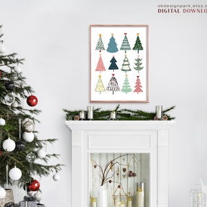 Christmas Wall Decor, Holiday Wall Art, Christmas Tree Art Print ...