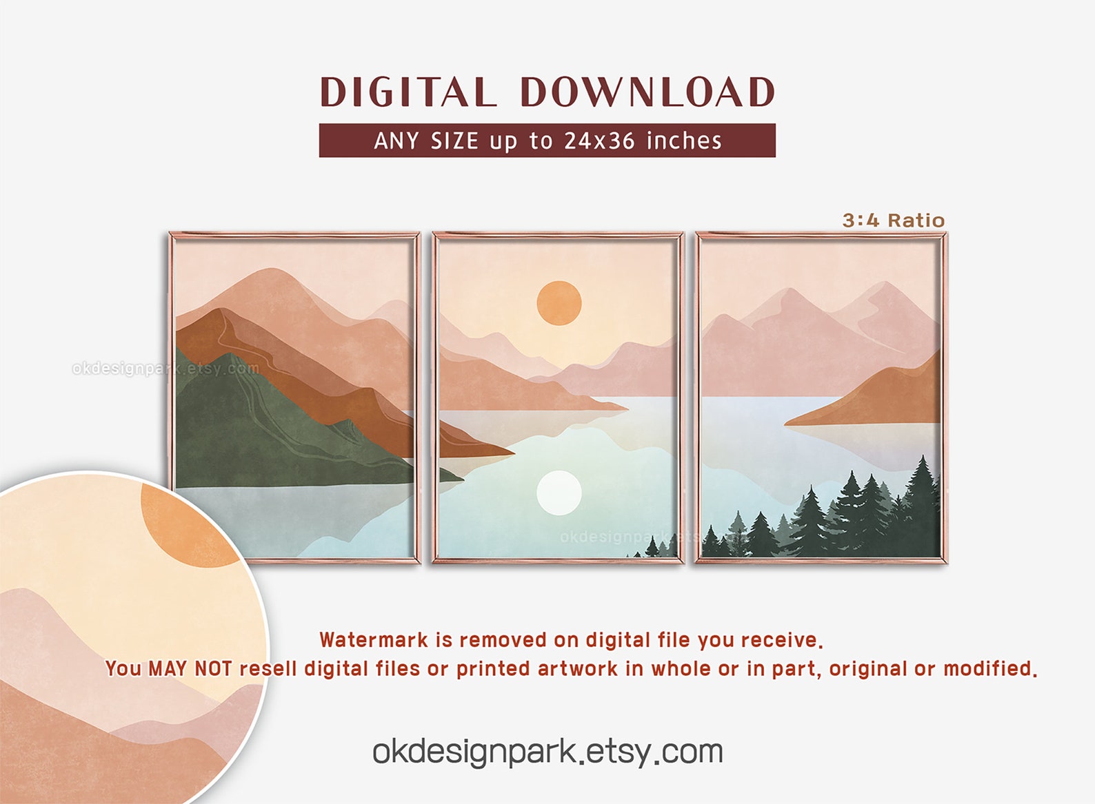 Printable Wall Art Mountain Print Mountain Landscape Set of - Etsy