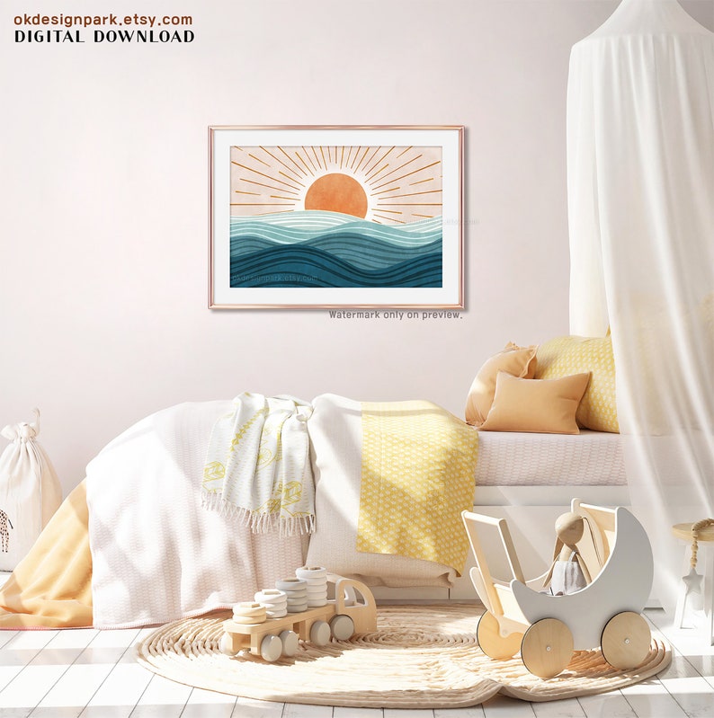 Modern Ocean Prints Beach House Decor Boho Beach Print - Etsy