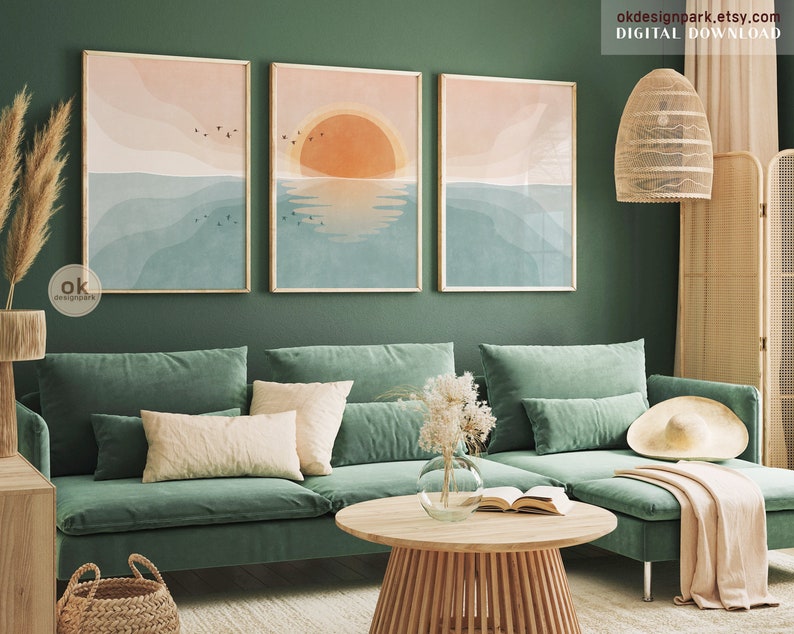 Ocean Waves Print Boho Beach Print Ocean Wall Art Modern - Etsy