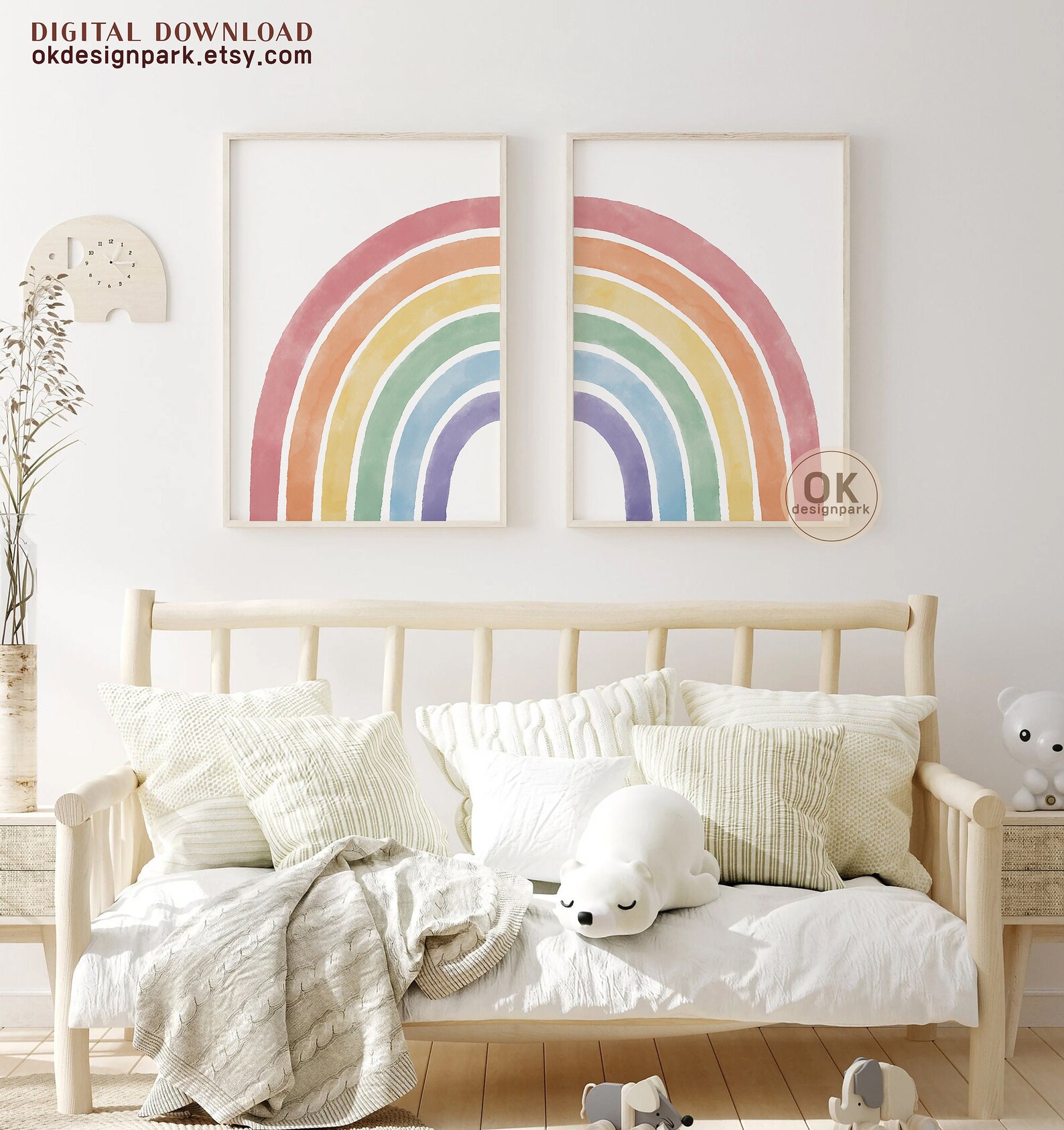 Pastel Rainbow Decor Rainbow Wall Art Rainbow Wall Decor - Etsy