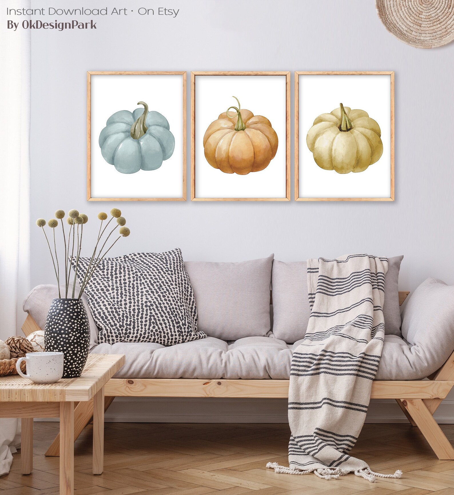 Fall Wall Decor Fall Wall Art Set of 3 Print Fall Printable | Etsy